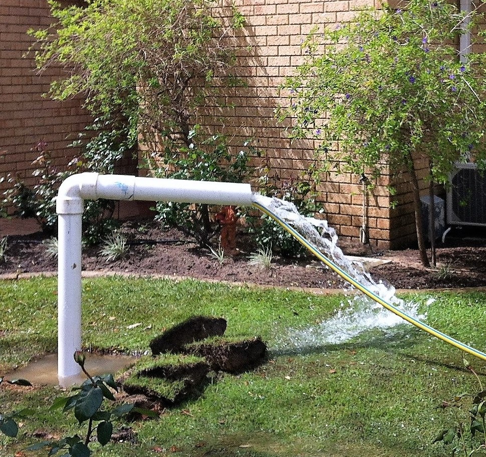 Air developing a garden water bore - Virgin Bores